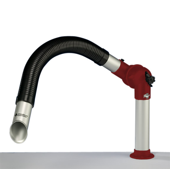 ALSIDENT Absaugarm, NW 50, flexibel | Tischmontage, rot | 700, 1 | 50211234